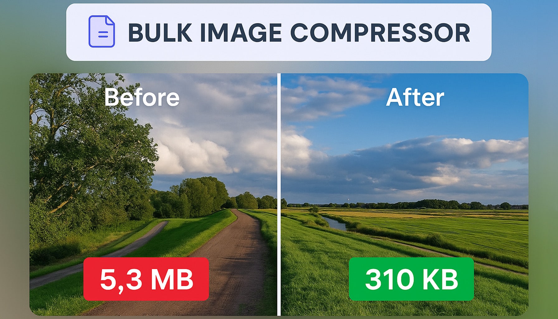 Bulk Image Compressor - Reduce JPG PNG Images Size